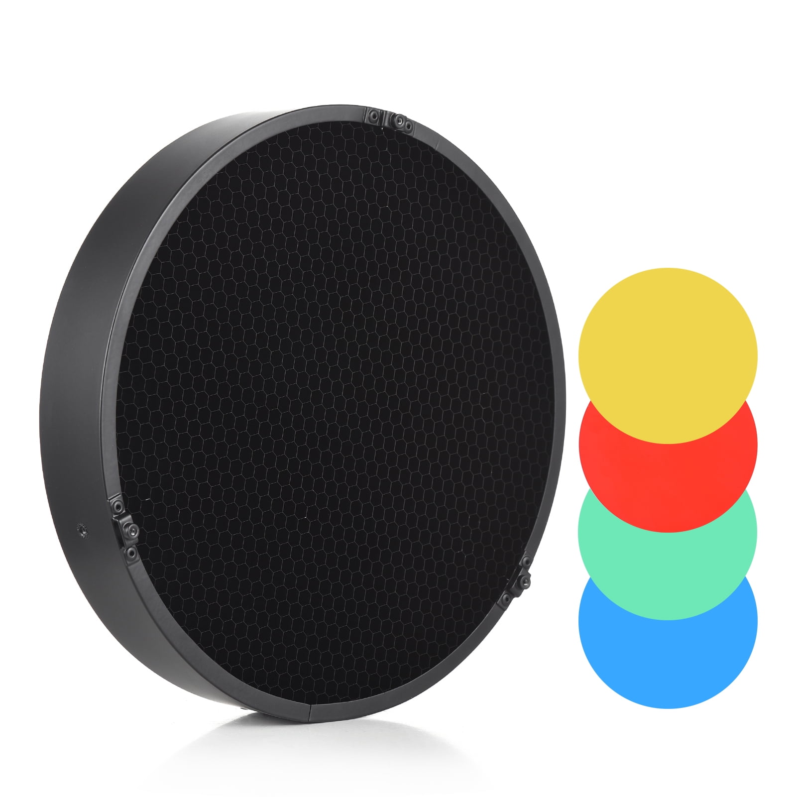 Photography Honeycomb Lamp Shade Grid 60 Degree with 4pcs Color Filters ...