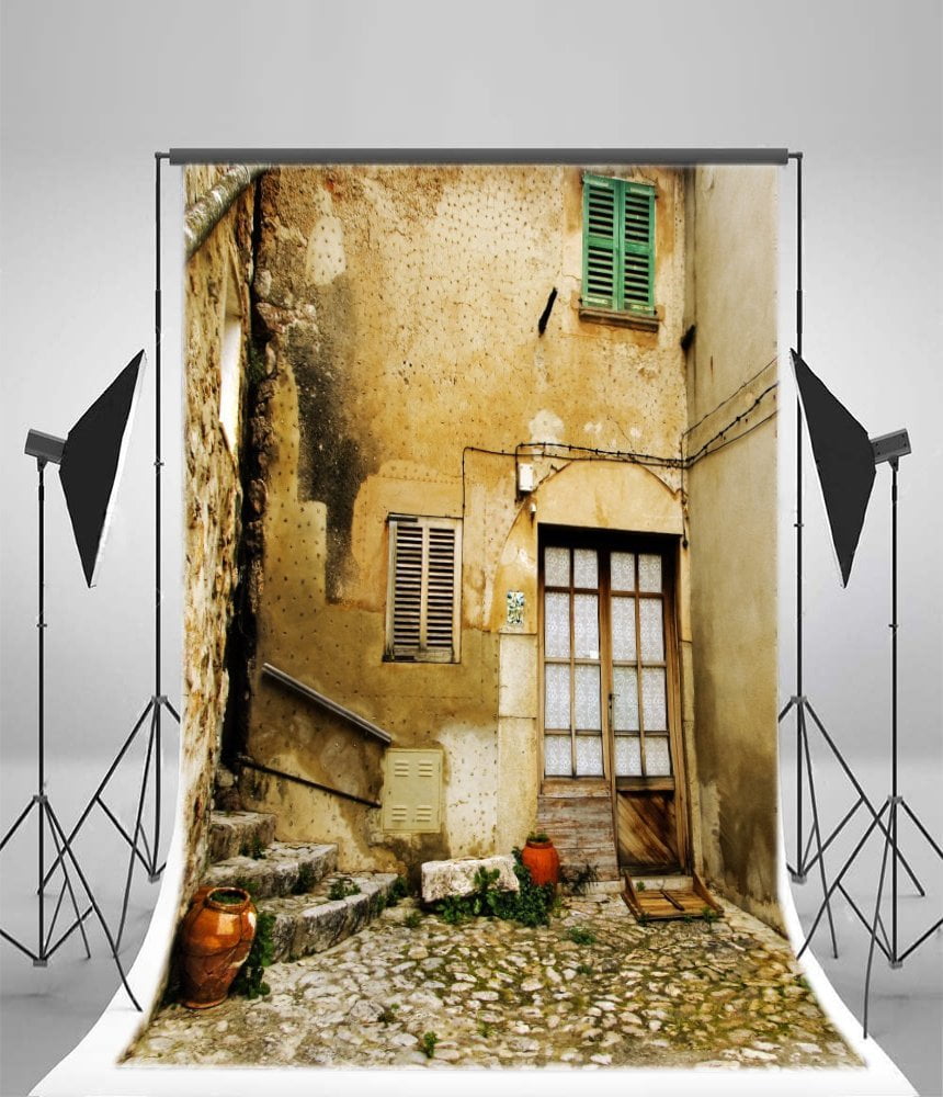 Photography Old House Backdrop 5x7ft Shabby House Stairs Door Window ...
