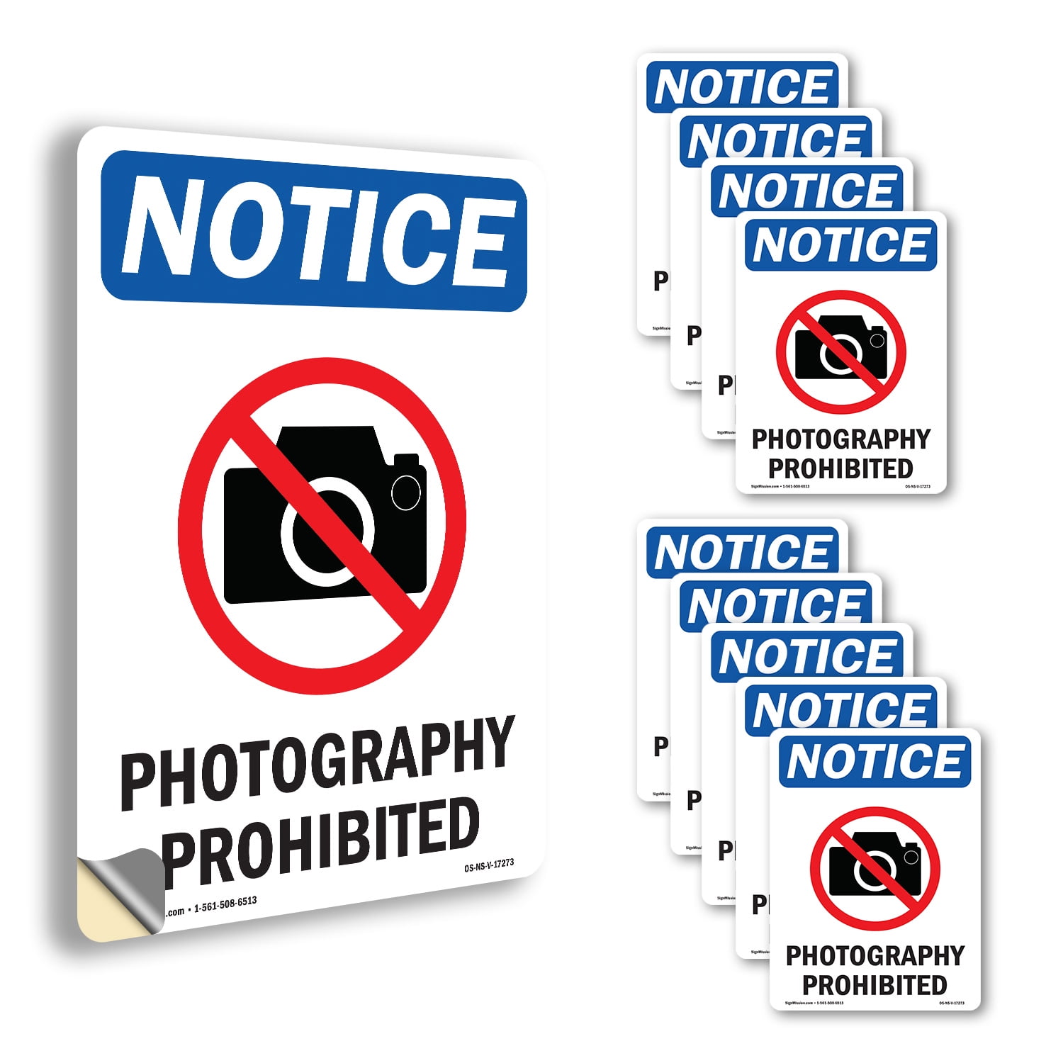 Photography Prohibited With Symbol OSHA Notice Vinyl Decal Label 24 ...