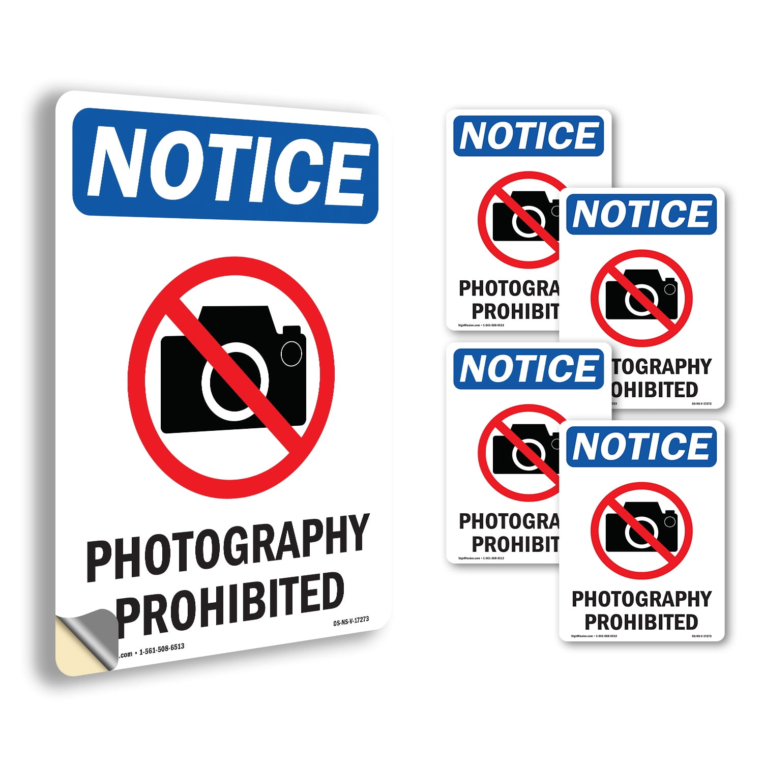 Photography Prohibited With Symbol OSHA Notice Vinyl Decal Label 24 ...