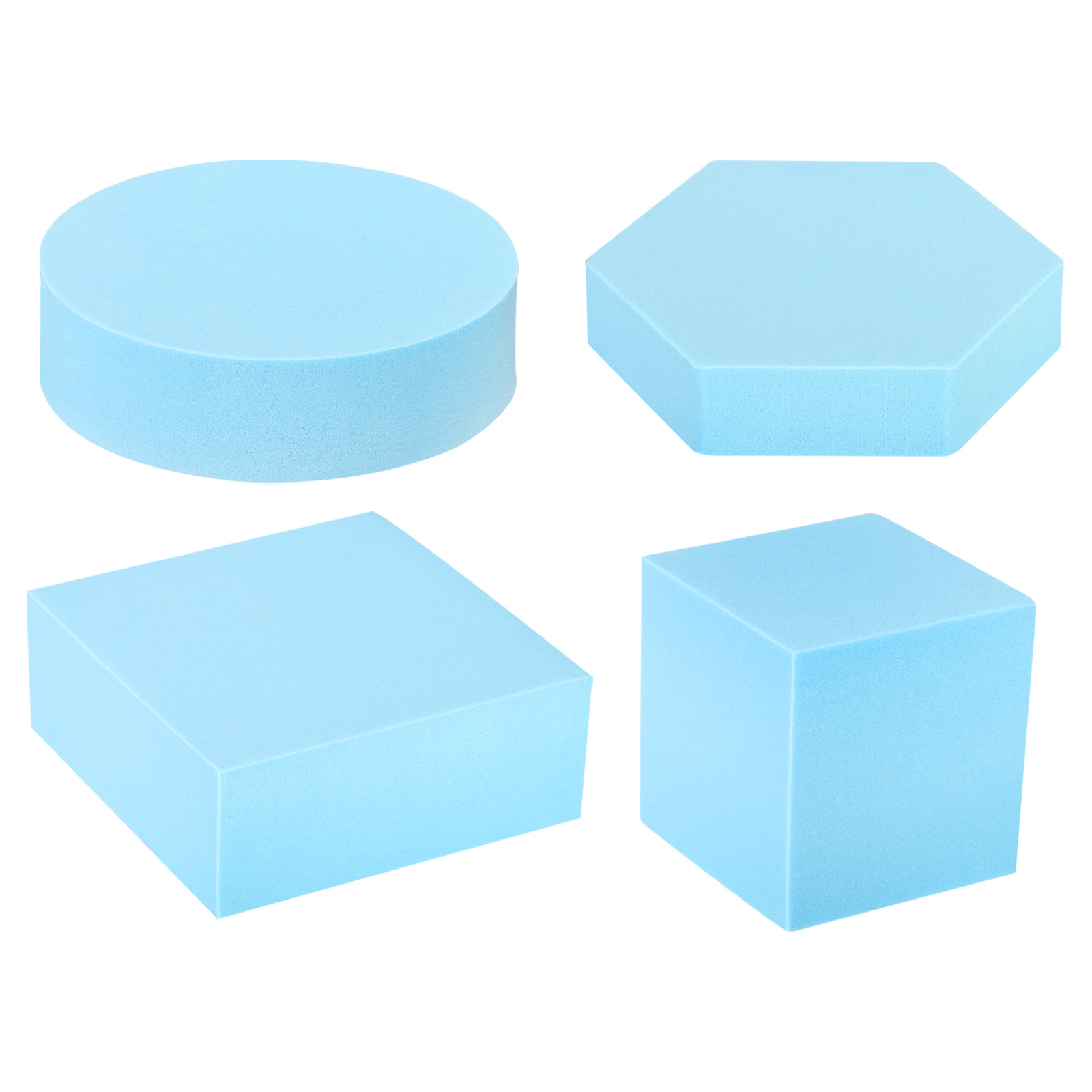 Photography Props Set, Hard Foam Square Round Hexagon Photo Props, Blue ...