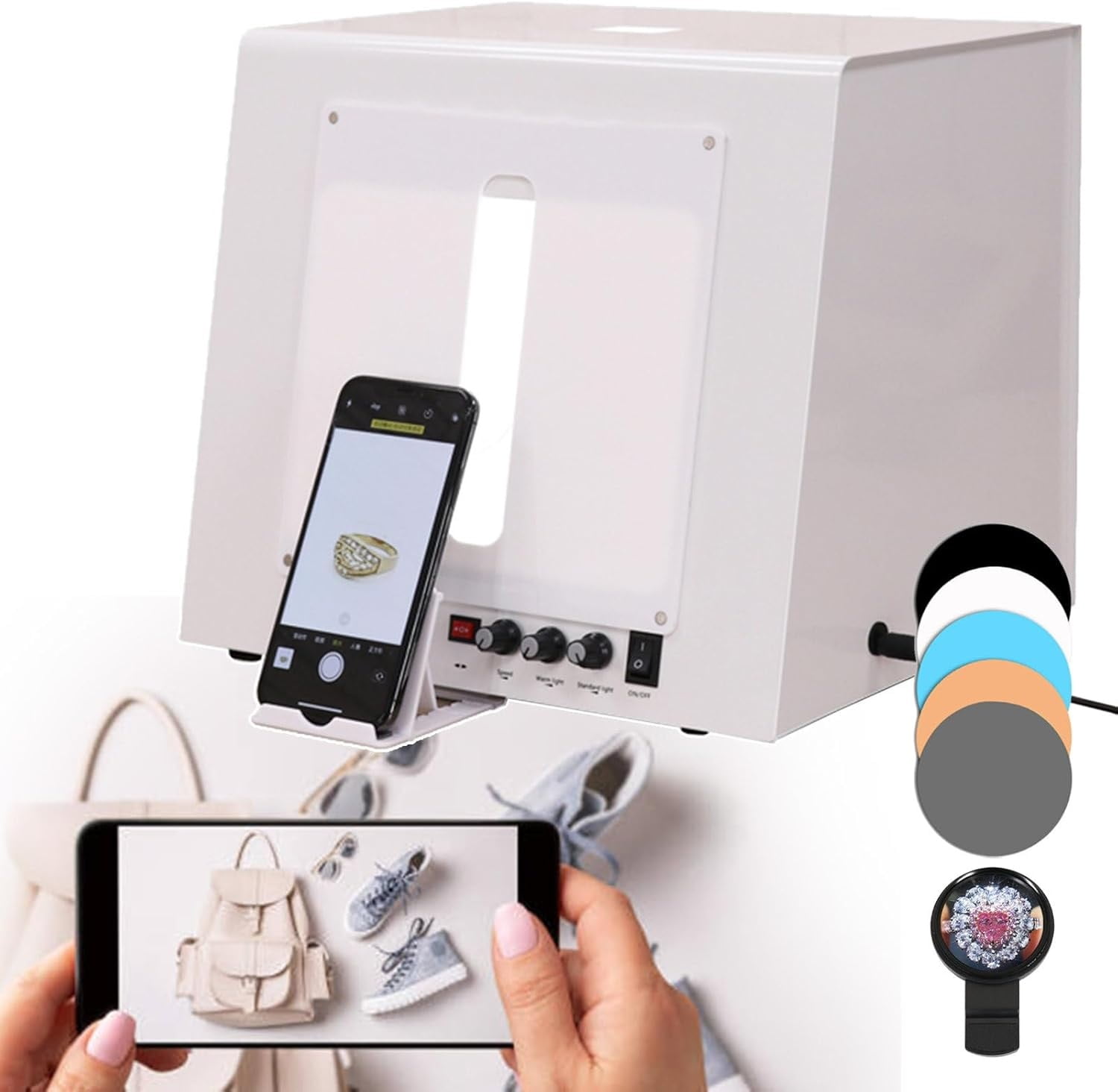 Photography Tent Kit- 360° Electric Rotating/3000-5500k Dimmable,Photo ...