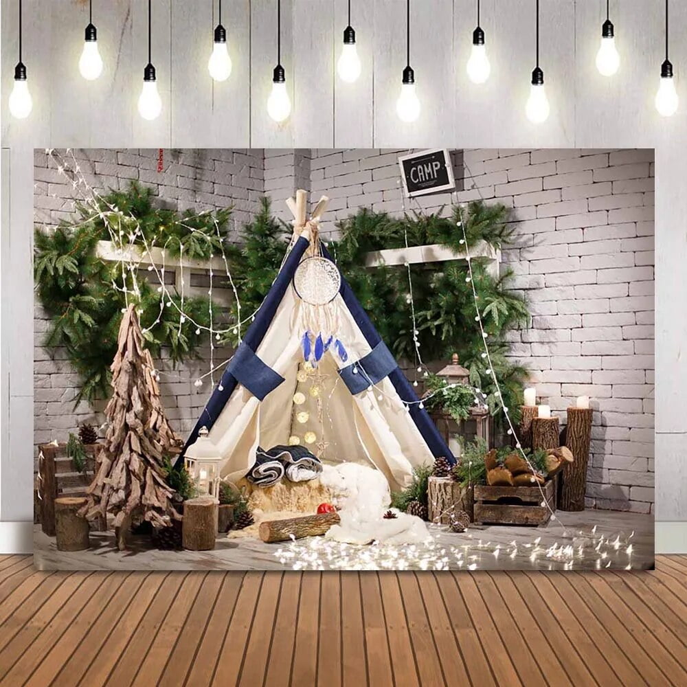Photography backdrop Christmas tent camping background for photo studio ...