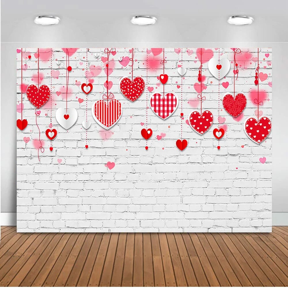 Photography backdrop Valentine Brick Wall Background for photo booth ...