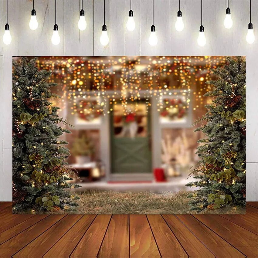 Photography backdrop christmas tree bokeh glitter dots background for ...