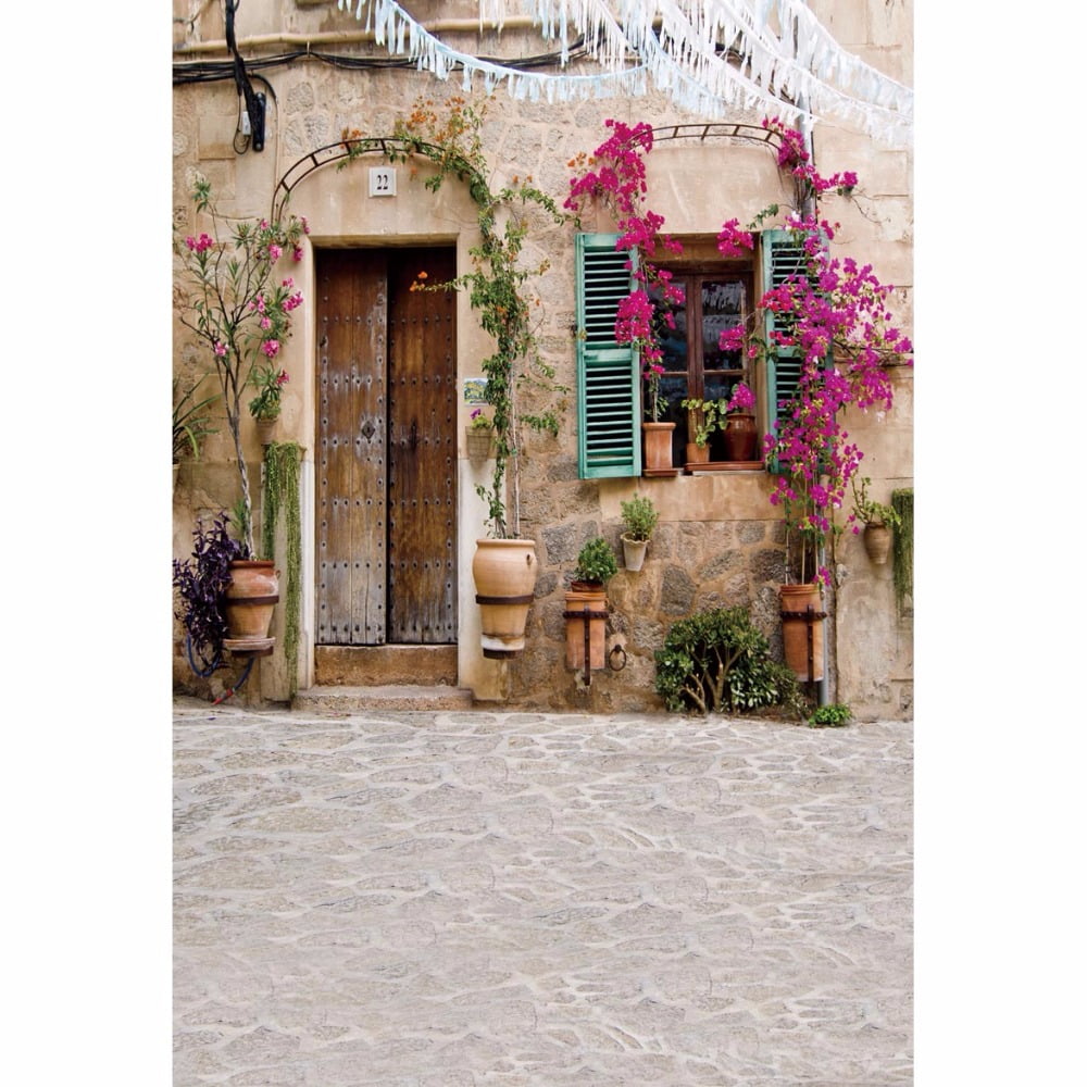 Photography backdrops Vintage window house Wedding photo Backdrop pink ...