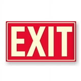 Photoluminescent Exit Sign; Glow In The Dark (Red) / UV Inks on ...