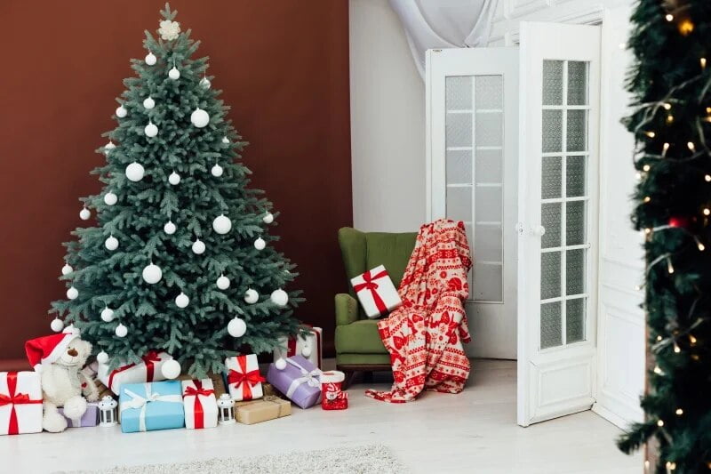 Photophone Christmas Backdrops For Photography Tree Lights Fireplace ...