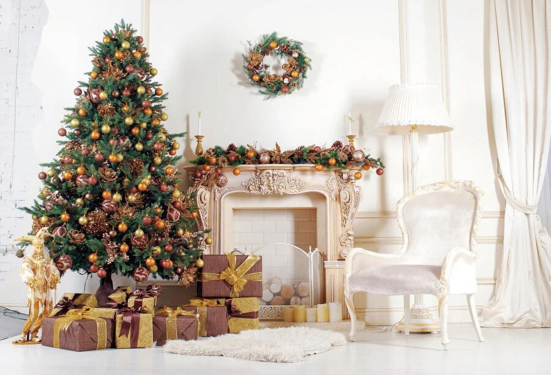 Photophone Christmas Backdrops For Photography Tree Lights Fireplace ...