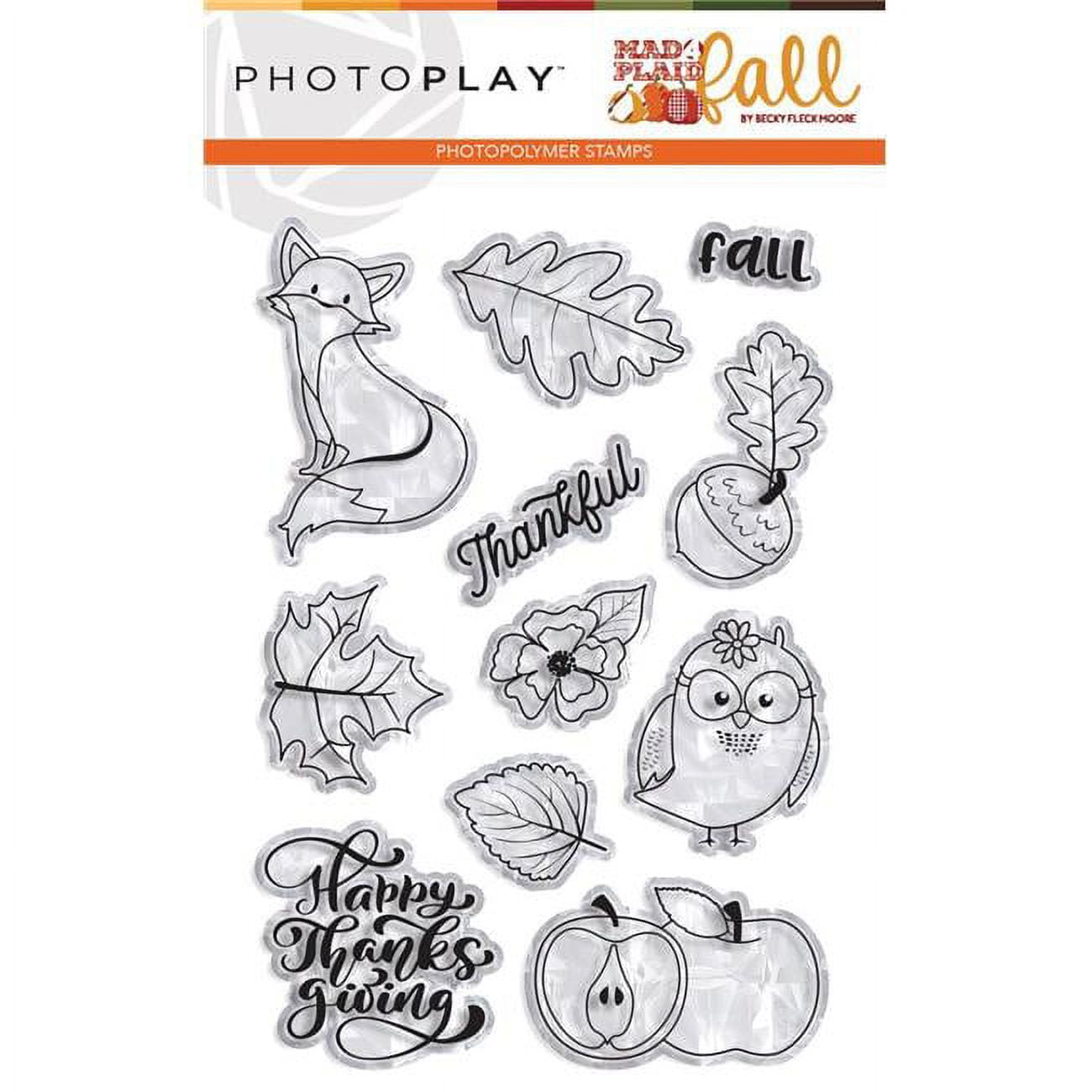 Photoplay Paper MPF9552 Photopolymer Stamp, Mad 4 Plaid Fall - Walmart.com