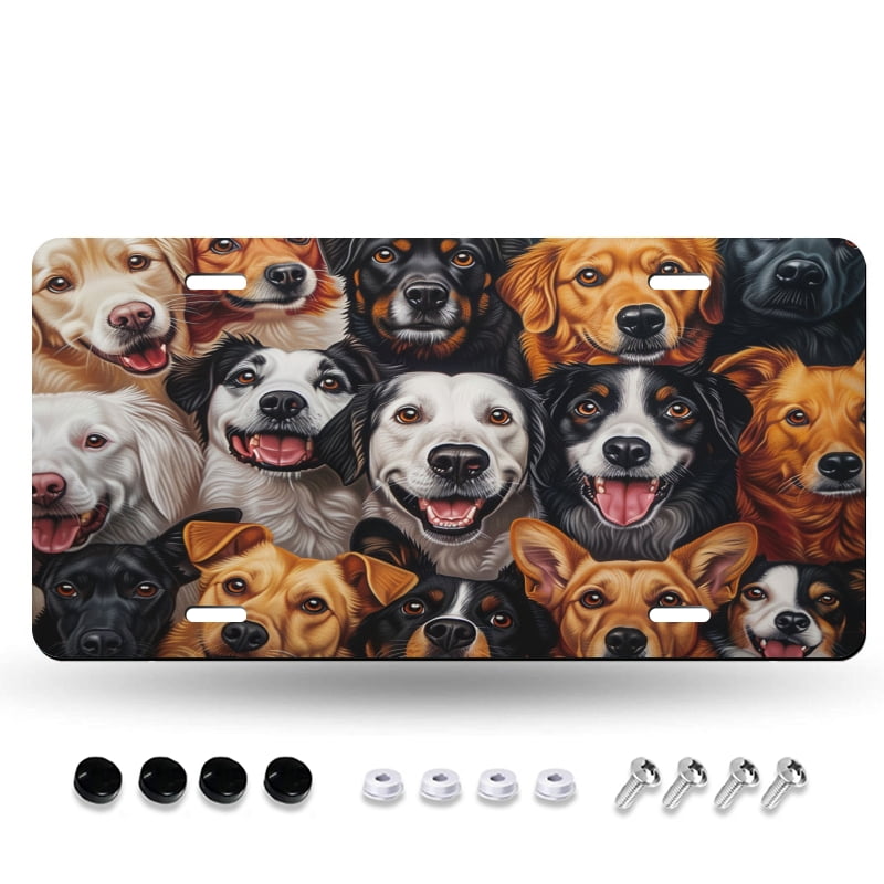 Photorealistic Painting of Many Happy Dogs of Various Breeds License ...