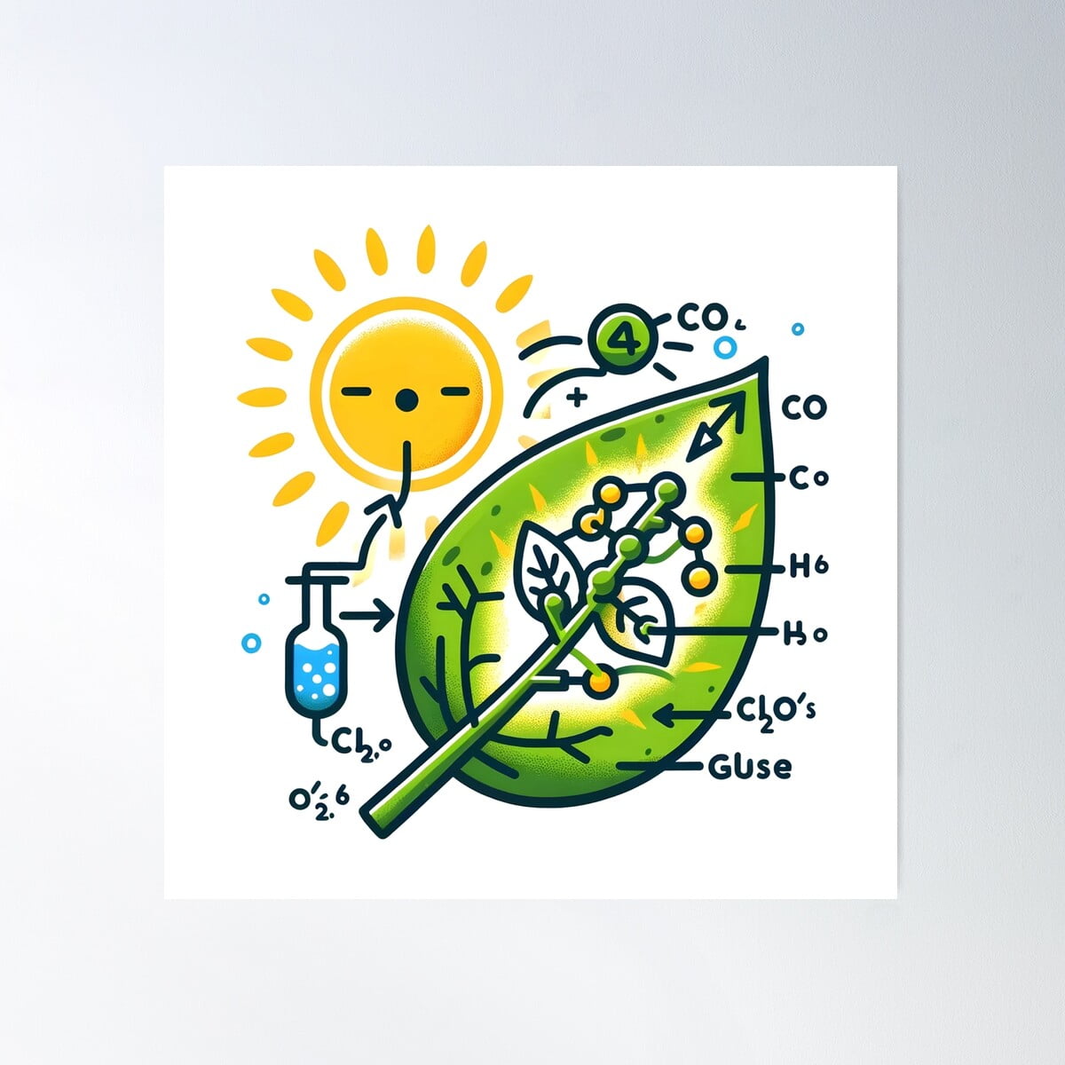 Photosynthesis Process - Educational Science Sticker Poster Wall Art ...