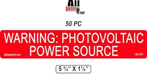 Photovoltaic Labels for PV Solar System_Warning: PHOTOVOLTAIC Power ...