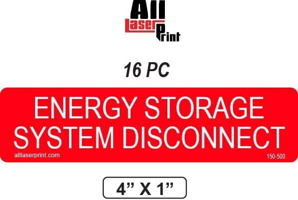 Photovoltaic Labels for PV Solar System_#150-500 "Energy Storage System ...