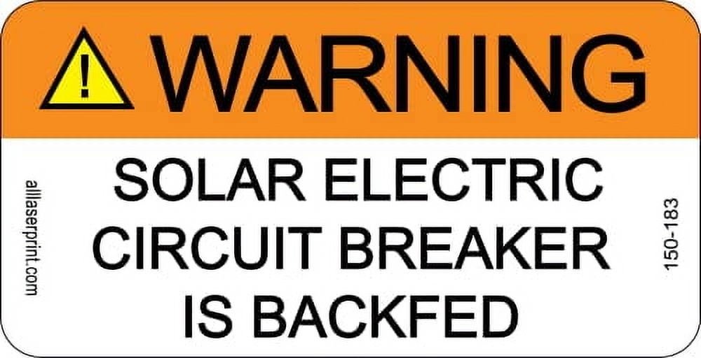 Photovoltaic Labels for PV Solar System_Warning_Solar Electric Circuit ...