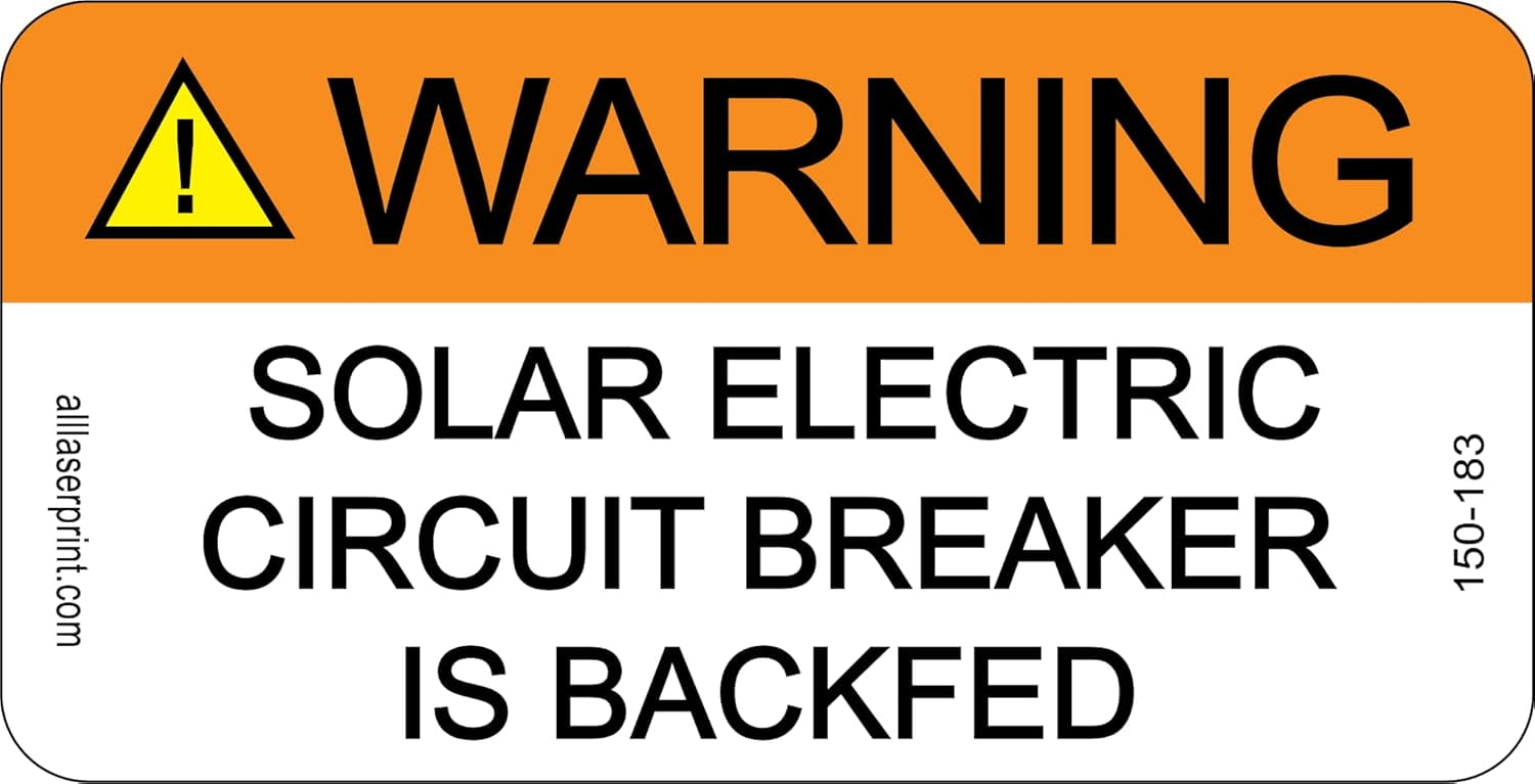 Photovoltaic Labels for PV Solar System_Warning_Solar Electric Circuit ...