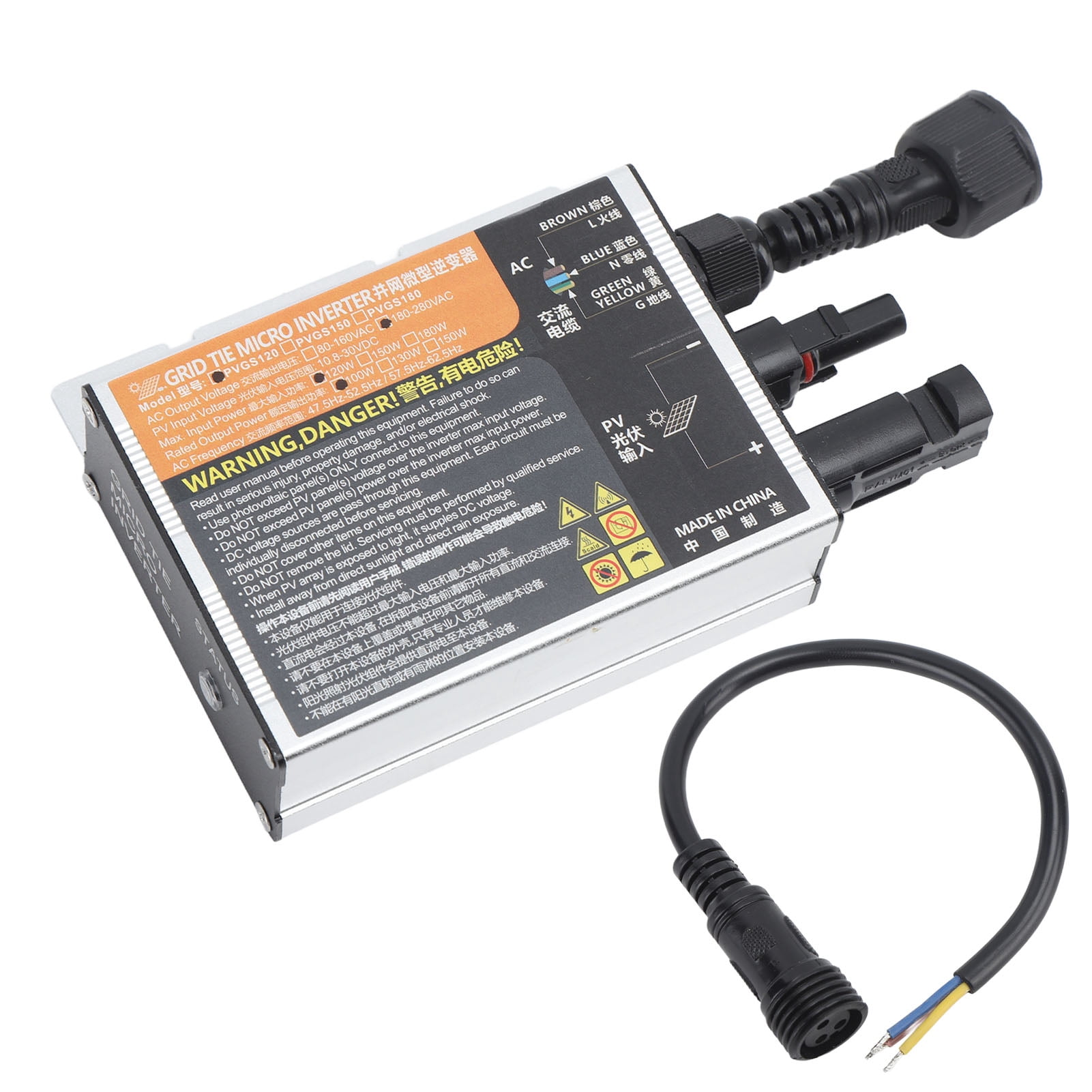 Photovoltaic Micro Grid Tie Inverter 120W Sine Wave Inverter AC220V ...
