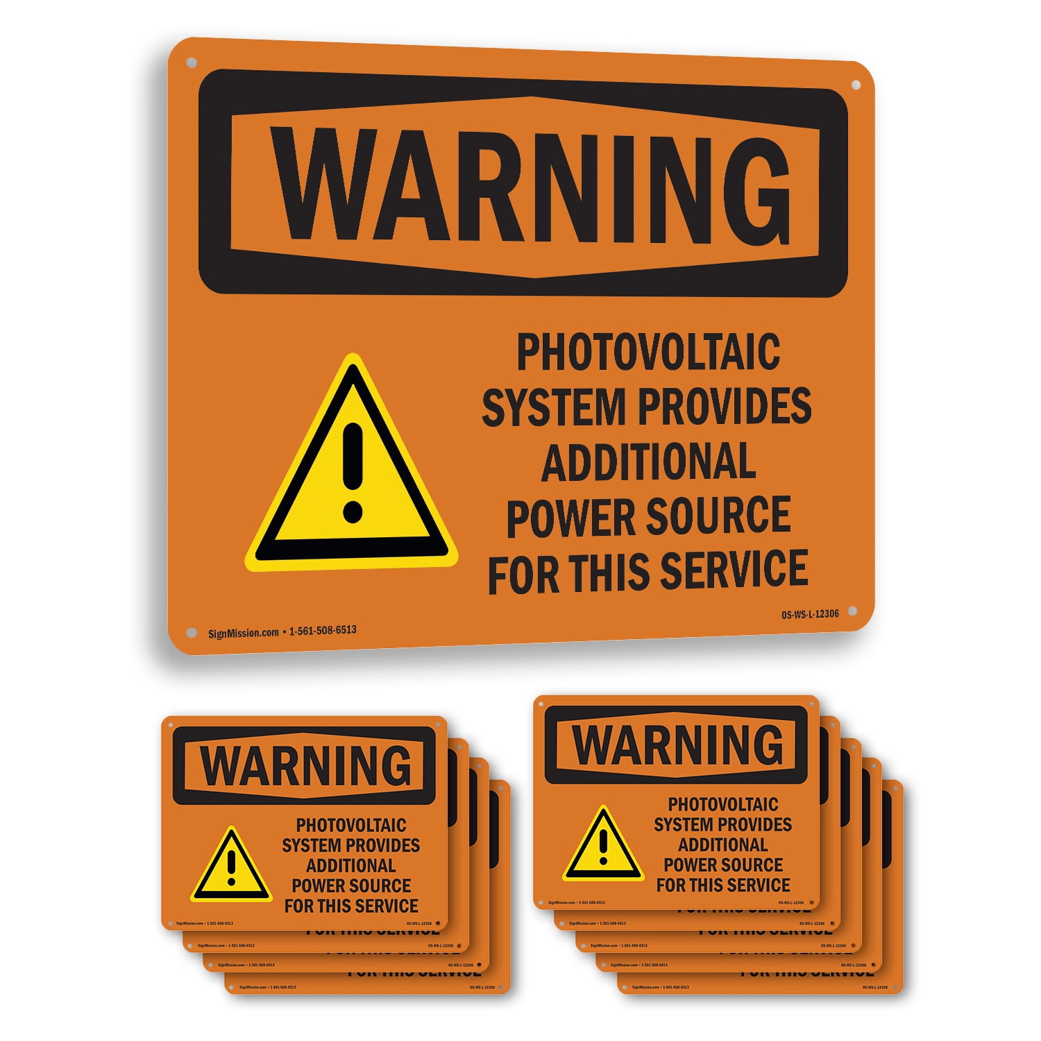 Photovoltaic System Provides With Symbol OSHA WARNING Rigid Plastic ...