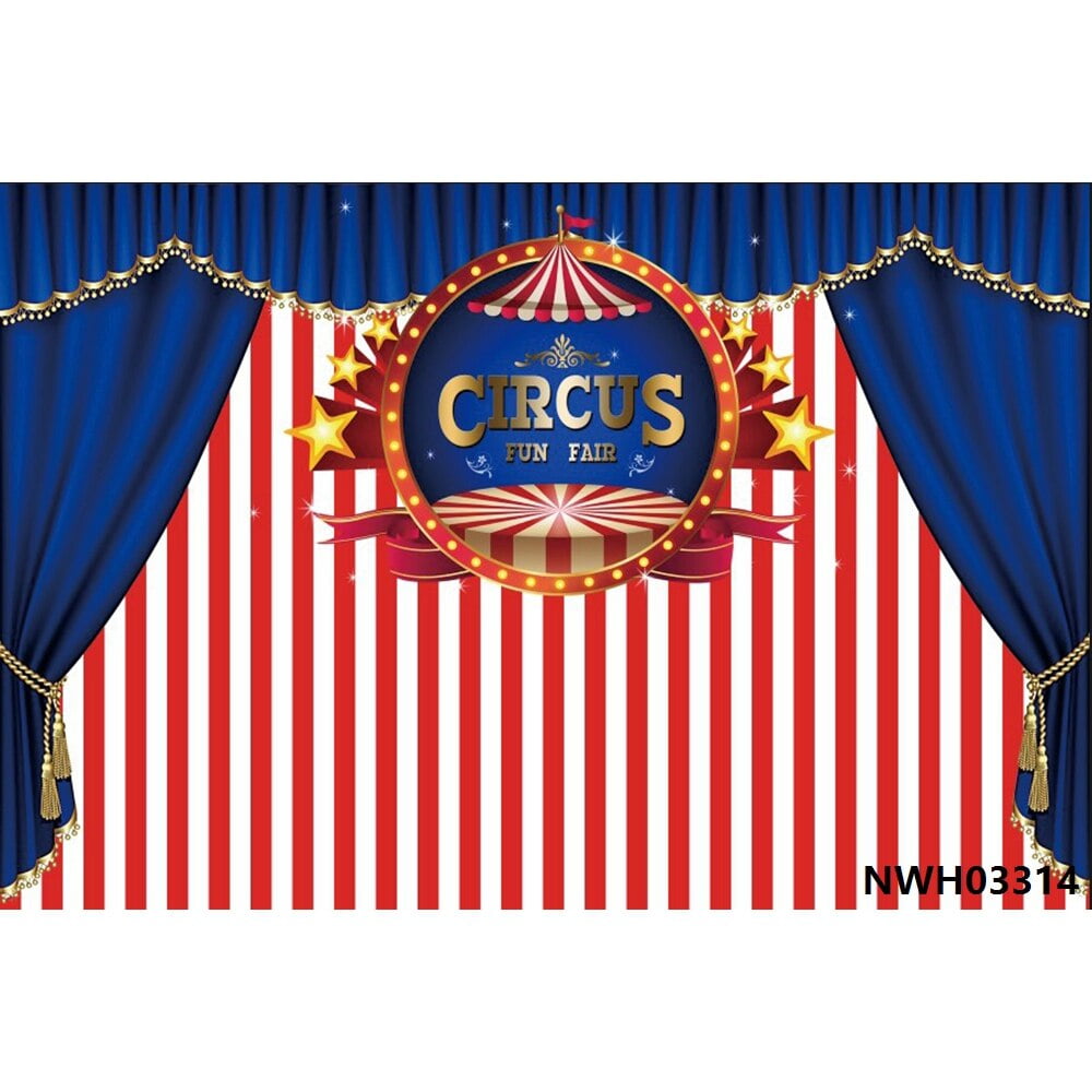 Photozone Circus Party Blue Curtain Baby Child Photography Backgrounds ...