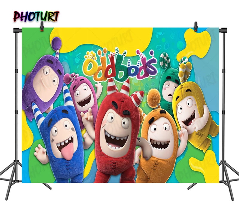Photurt Oddbods Backdrop Kids Birthday Party Banner Cartoon Dolly Toy ...