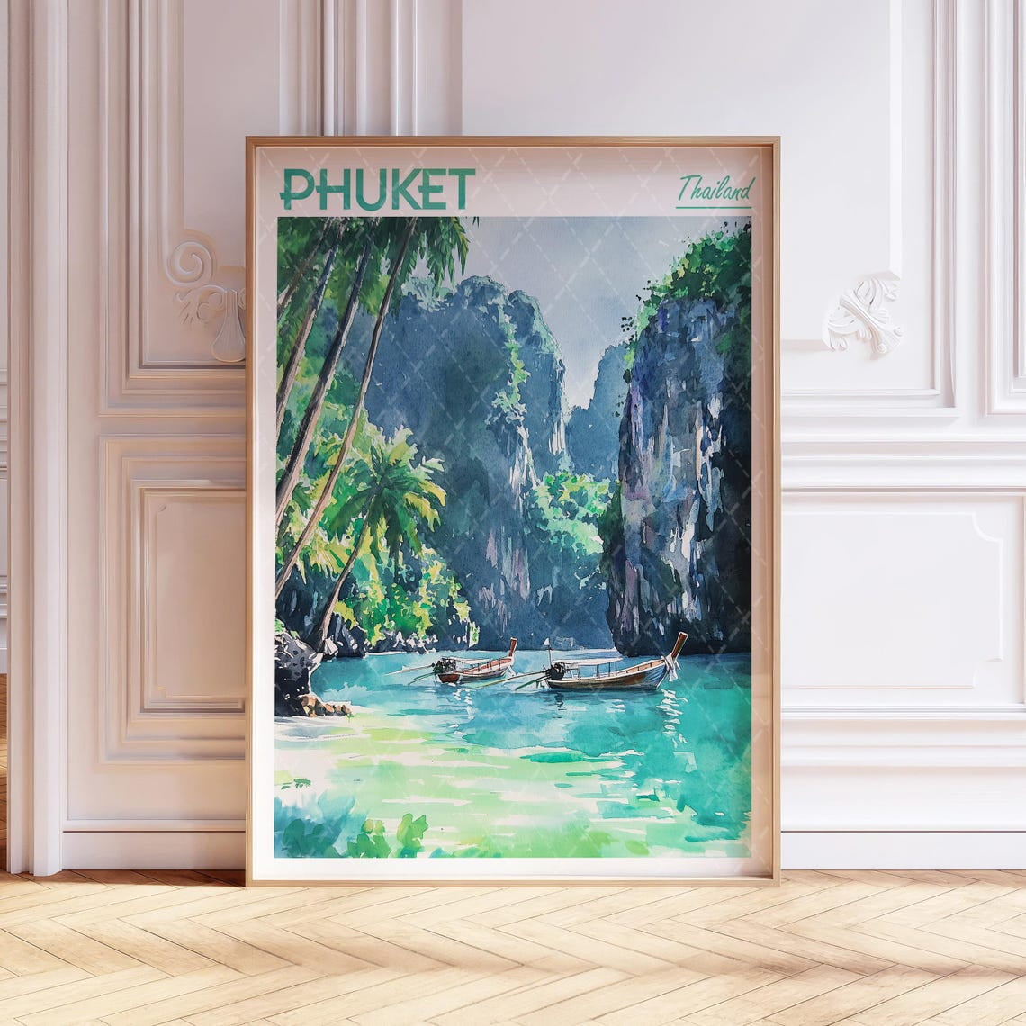 Phuket Island Watercolor Poster - Phuket Island Wall Art - Thailand ...