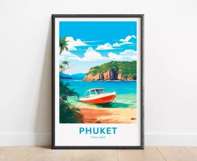 Phuket Travel Print - Phuket Poster, Thailand Wall Art NO FRAMED POSTER ...