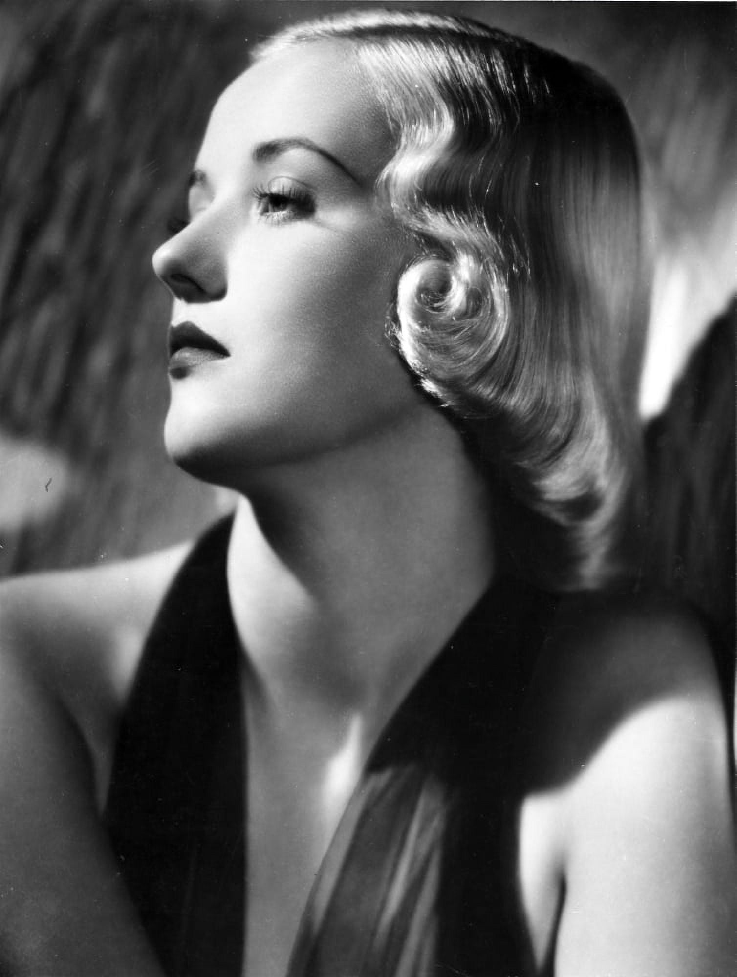 Phyllis Brooks Looking Away Gray scale Portrait in Black Dress Photo ...