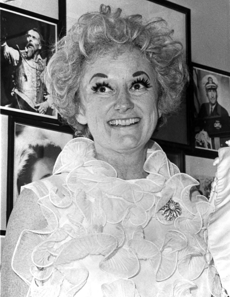 Phyllis Diller smiling and Looking Away Portrait wearing White Lace ...