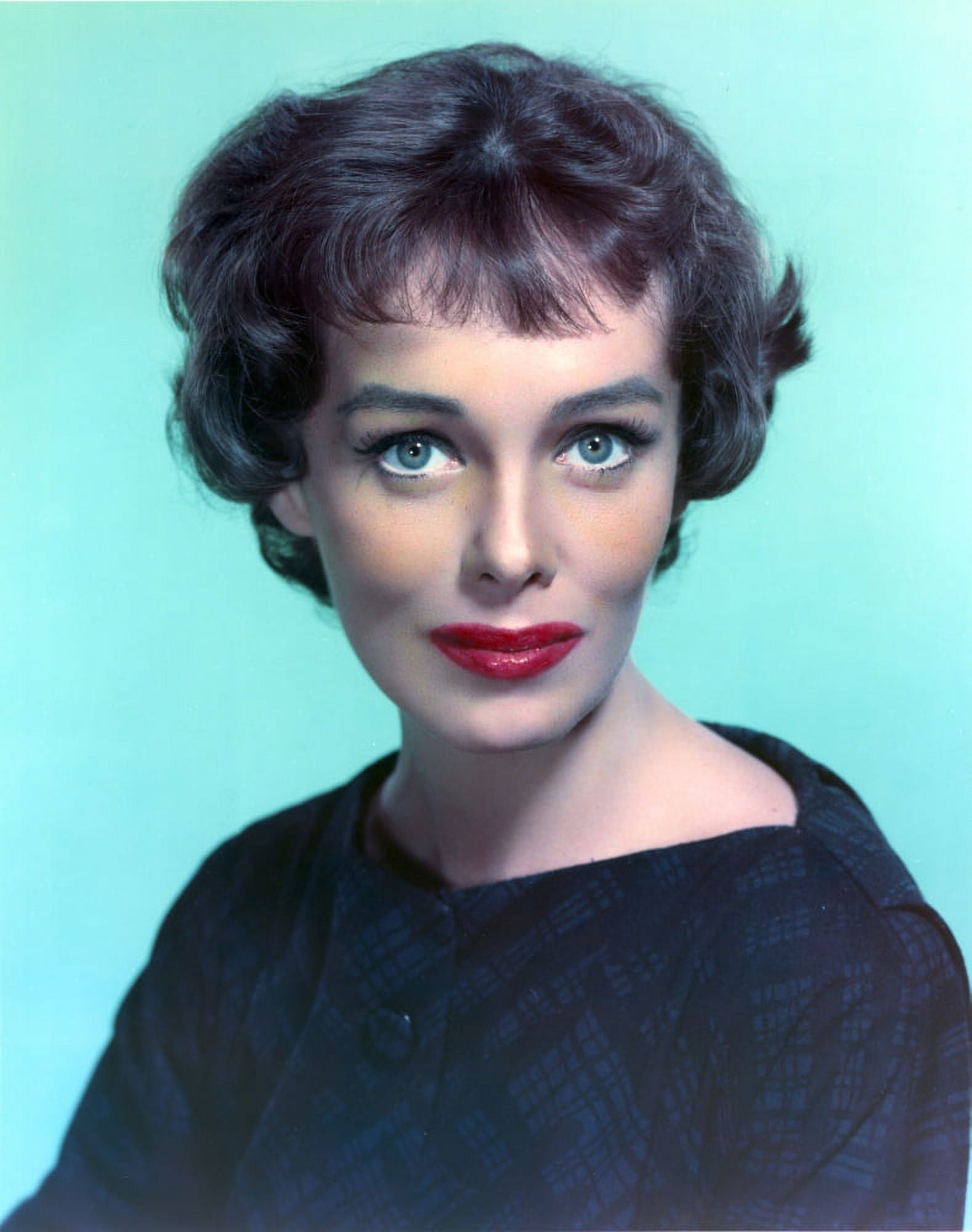 Phyllis Kirk wearing Black Sweater with Red Lips Portrait with ...