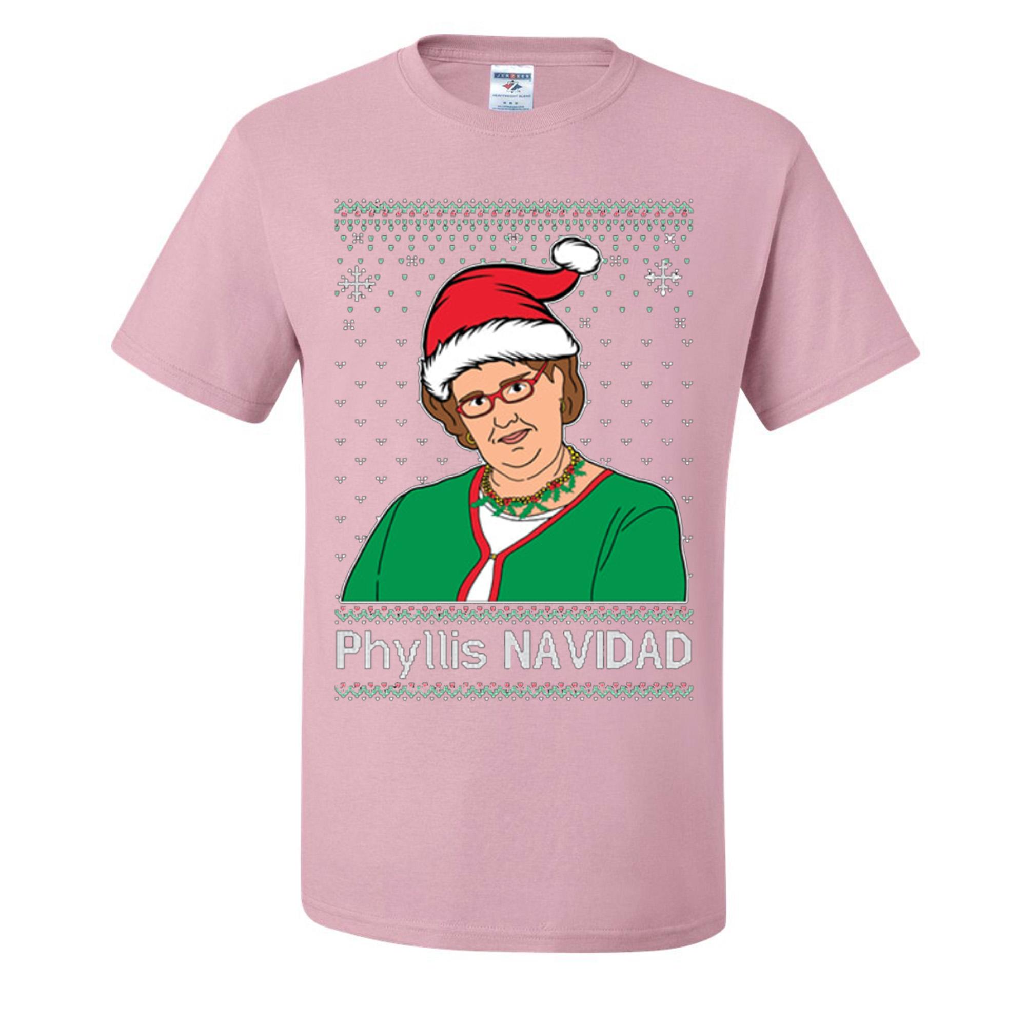 Phyllis Navidad Ugly Christmas Unisex T-shirts , Light Pink, Large ...