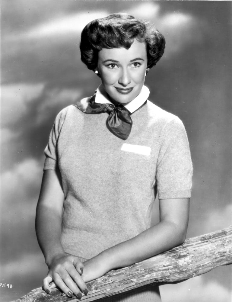 Phyllis Thaxter Posed in a Portrait wearing Casual Shirt with Scarf ...