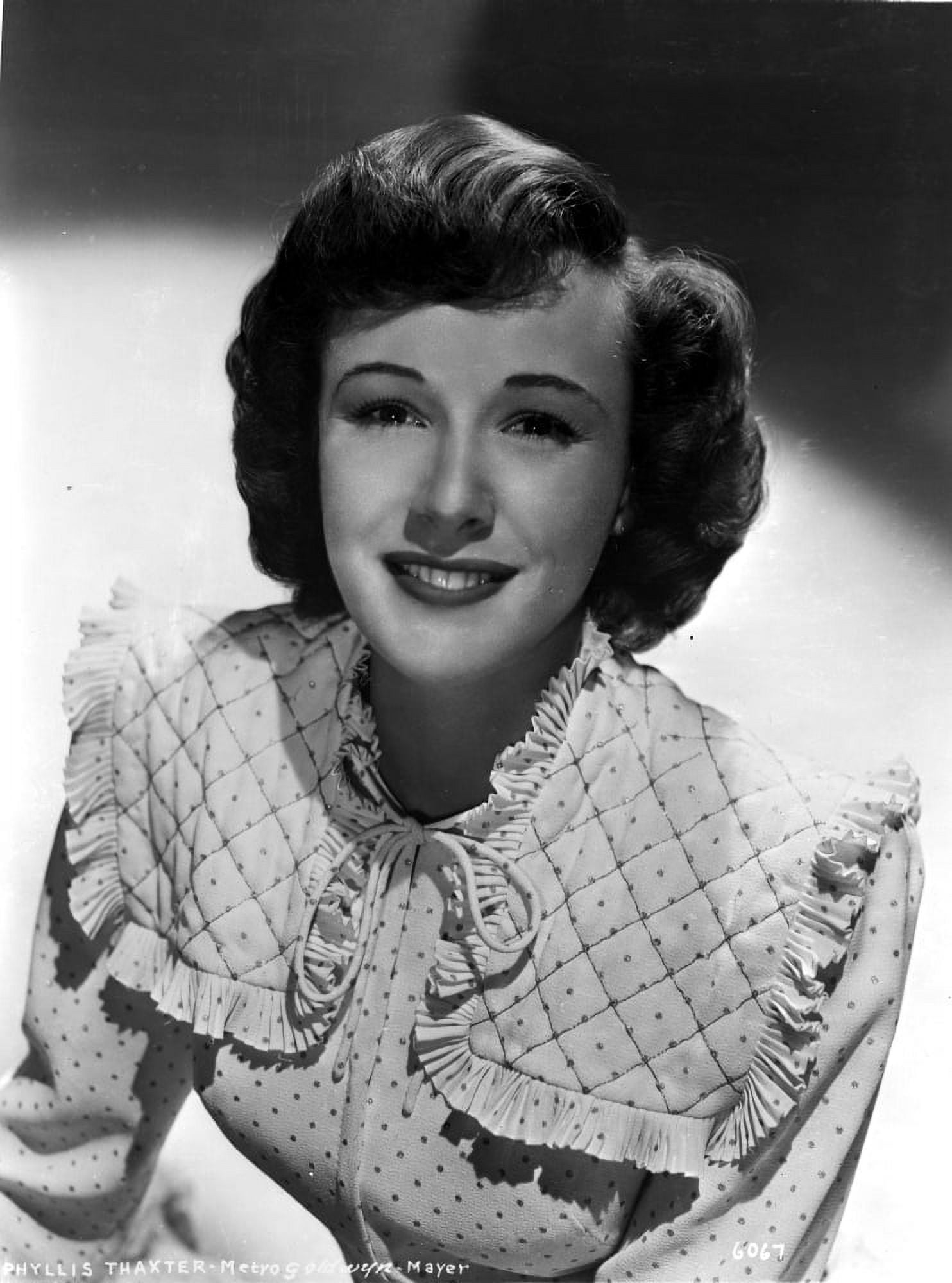 Phyllis Thaxter smiling in Black and White Portrait wearing Maid ...