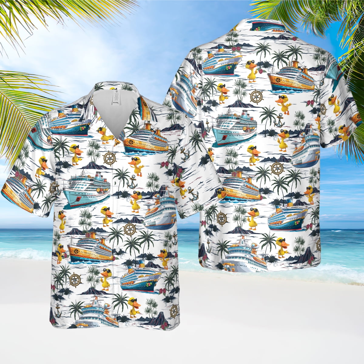 Physhop - Cruising Duck Hawaiian Shirt, Cruise Ship, For Adults, Short Sleeve - Walmart.com
