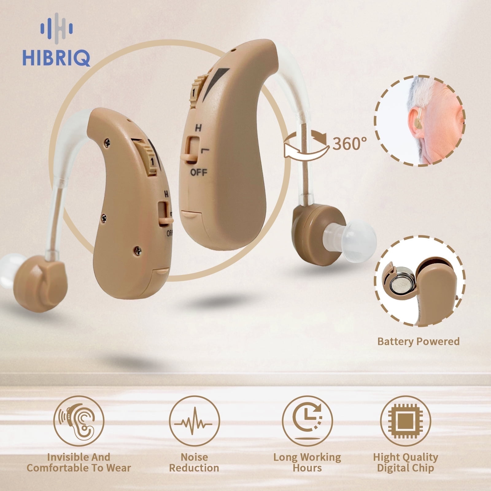 HIBRIQ Digital Hearing Aids for Seniors, Affordable Hearing Aids ...
