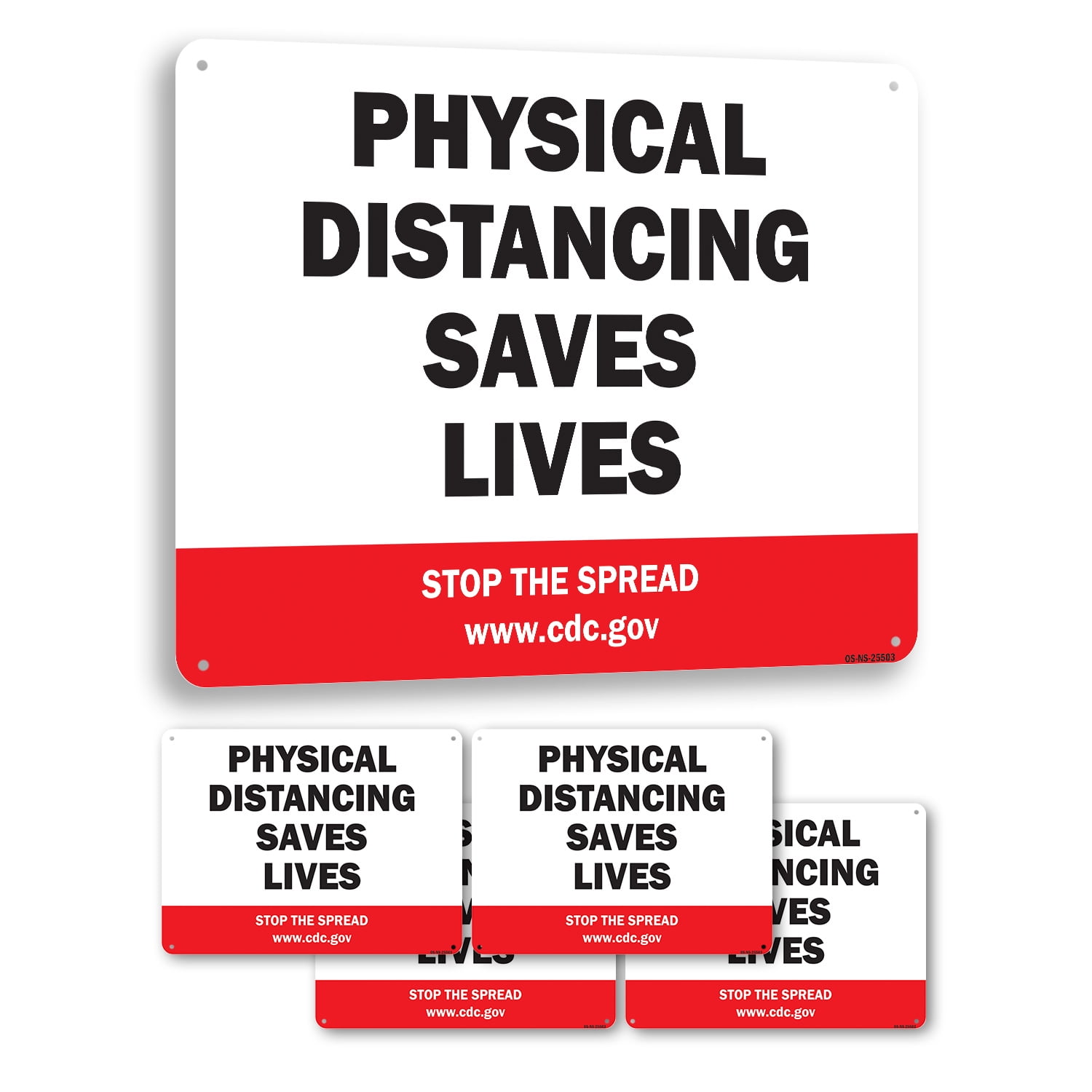 Physical Distancing Saves Lives Public Safety Aluminum Sign 18 Inch x ...