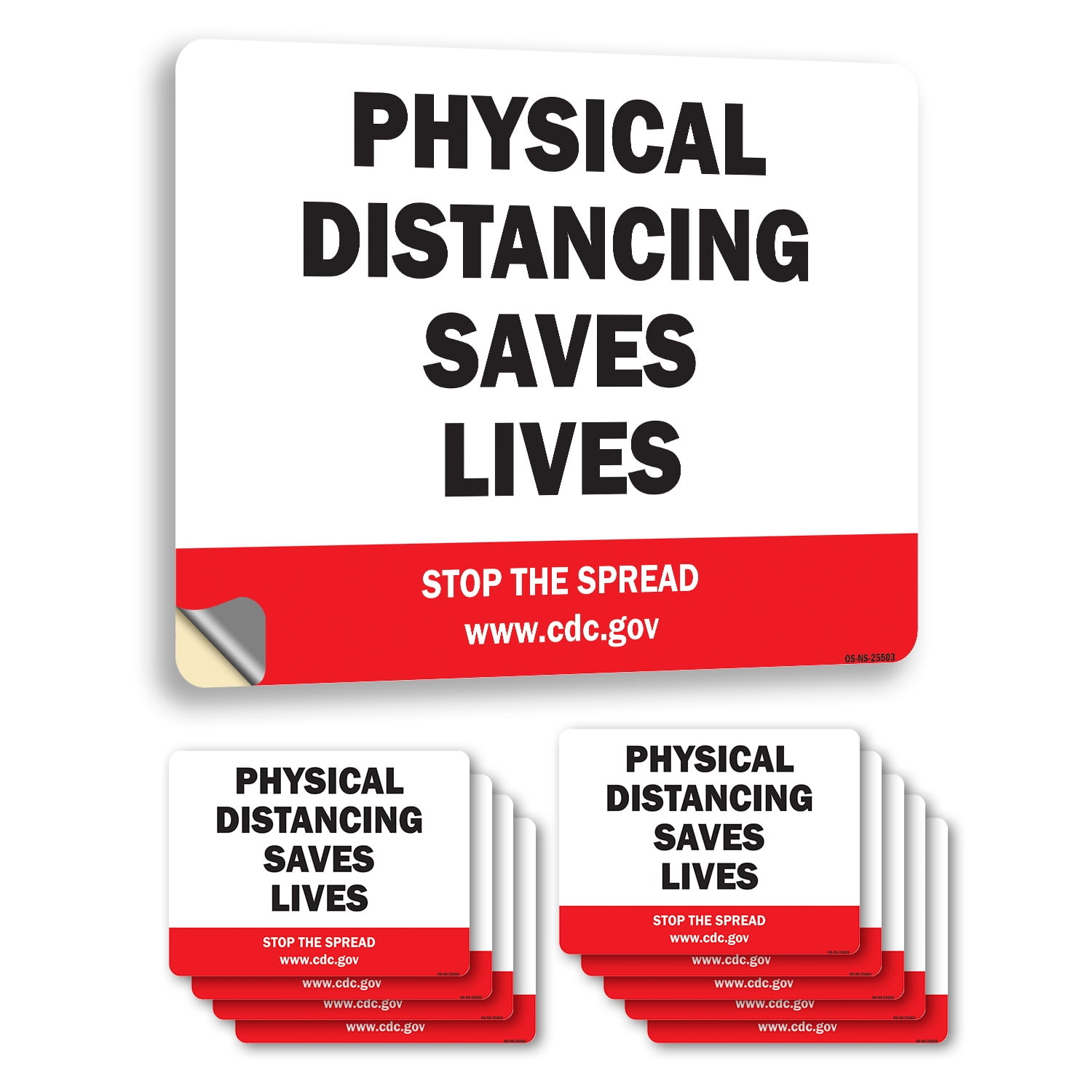 Physical Distancing Saves Lives Public Safety Vinyl Decal Label 10 Inch ...