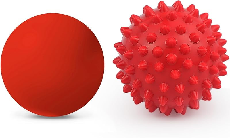 Physical Massage Therapy Ball Set: Lacrosse & Spiky Ball Set for Stress ...