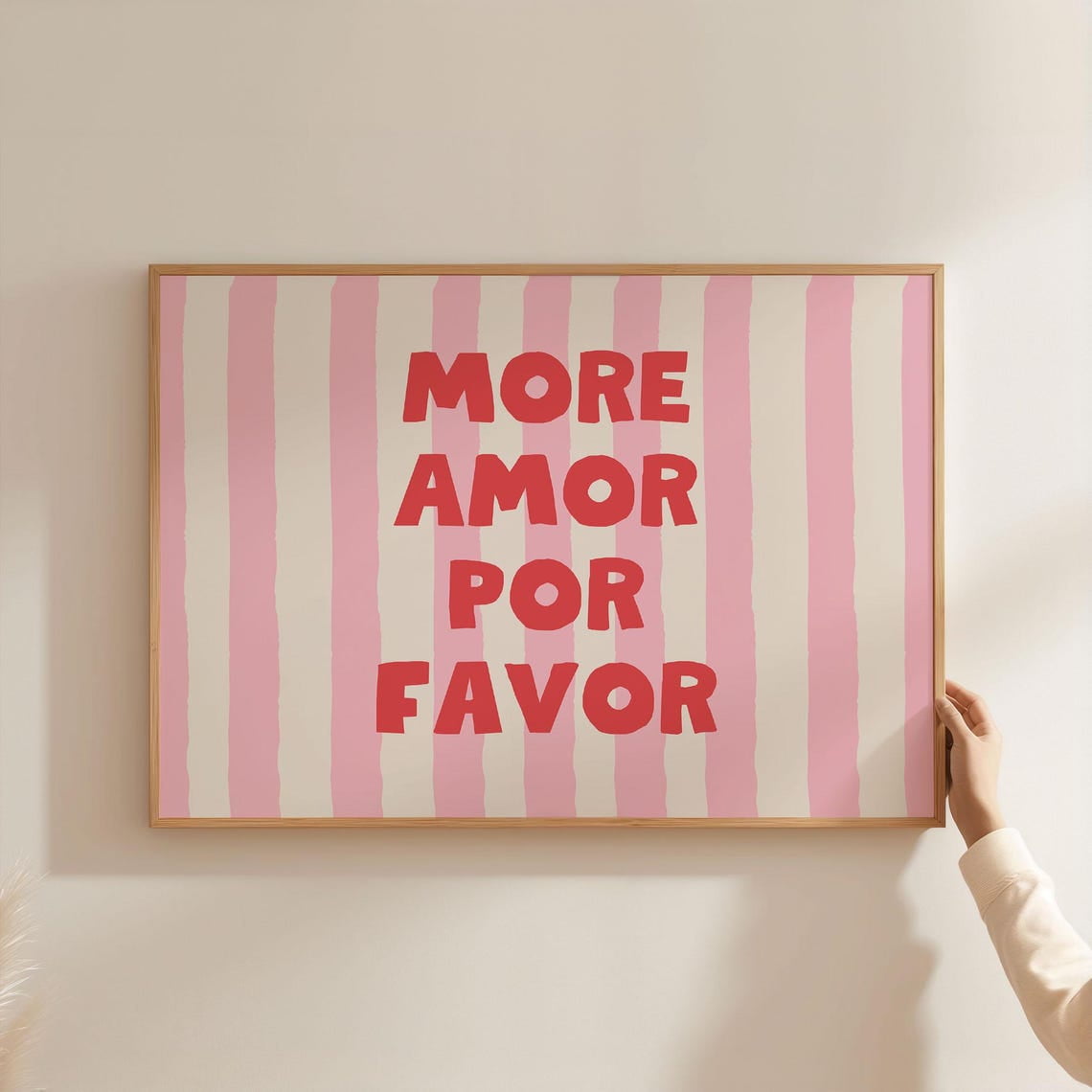 Physical Poster - More Amor Por Favor Poster | Pink Typography ...