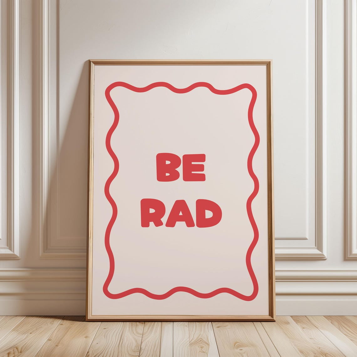 Physical Poster - Be Rad Wall Art, Colourful Red Typography For Room ...