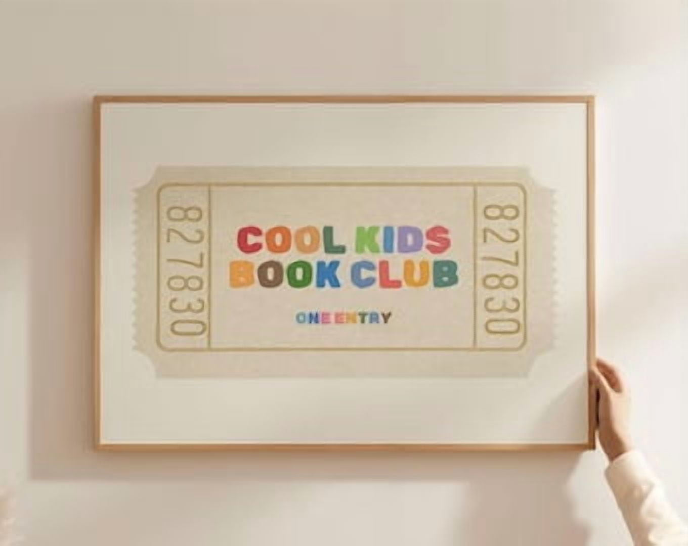 Physical Poster, Cool Kids Book Club Nursery Ticket Print, Colourful ...