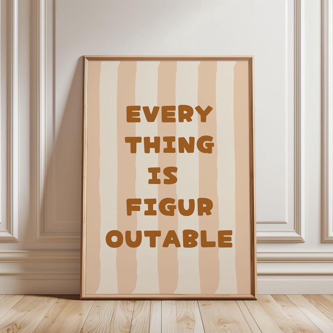 Everything Is Figureoutable Wall Art, Positive Affirmation Typography ...