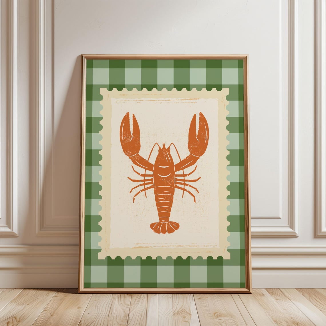 Physical Poster - Lobster Sea Life Ocean Seafood Stripe Kitchen ...