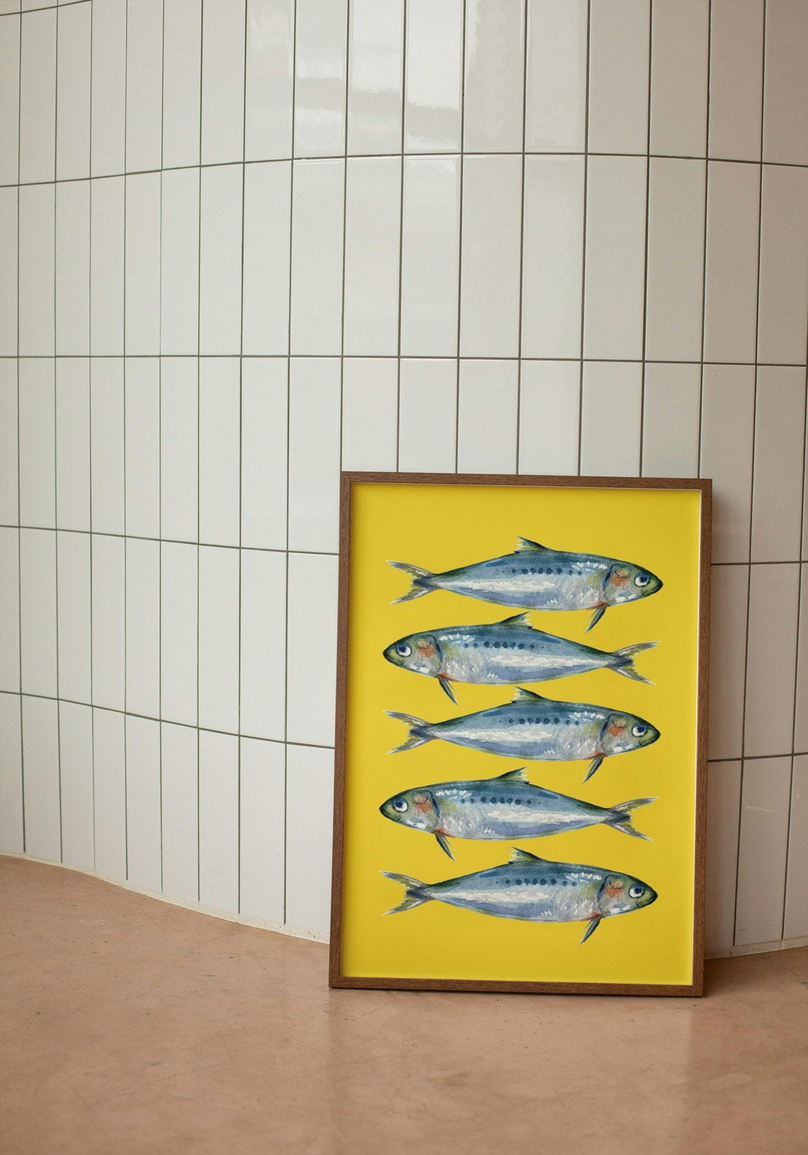 Physical Poster - Sardines Poster - Bright Yellow Sea Life Fish Ocean ...