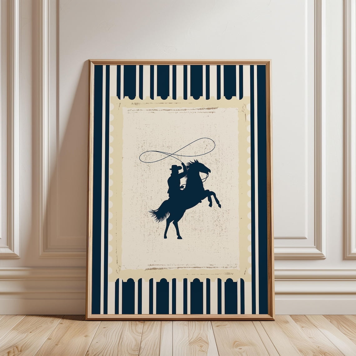Physical Poster - Vintage Striped Rodeo Poster Western Bedroom Poster ...