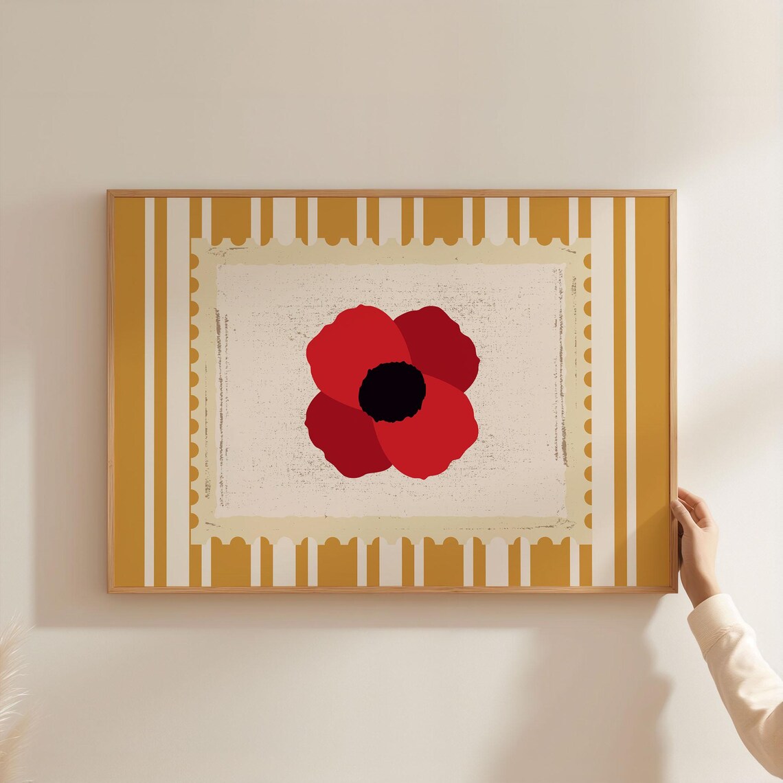 Physical Poster - Yellow Orange Red Poppies Flower Poster | Vintage ...