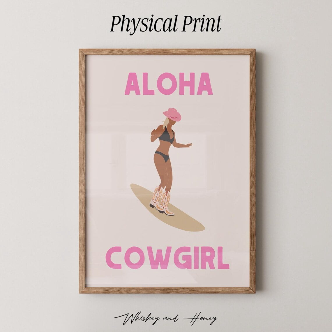 Physical Print, Aloha Cowgirl Art Print, Art, Coastal Cowgirl Decor ...