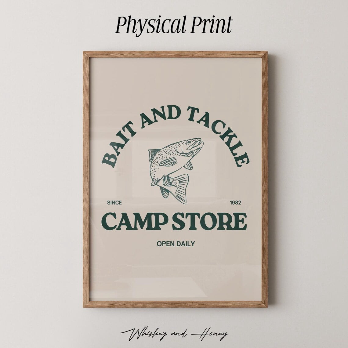 Physical Print, Bait And Tackle Art Print, Fishing Poster, Boys Room ...