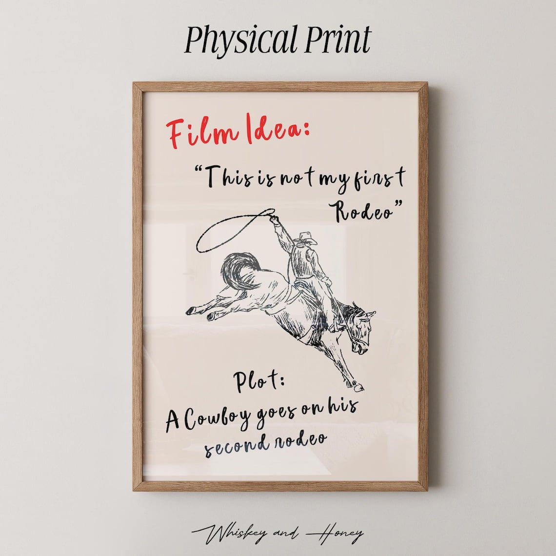 Physical Print, Film Idea: Cowboy Goes On Second Rodeo Art Print ...
