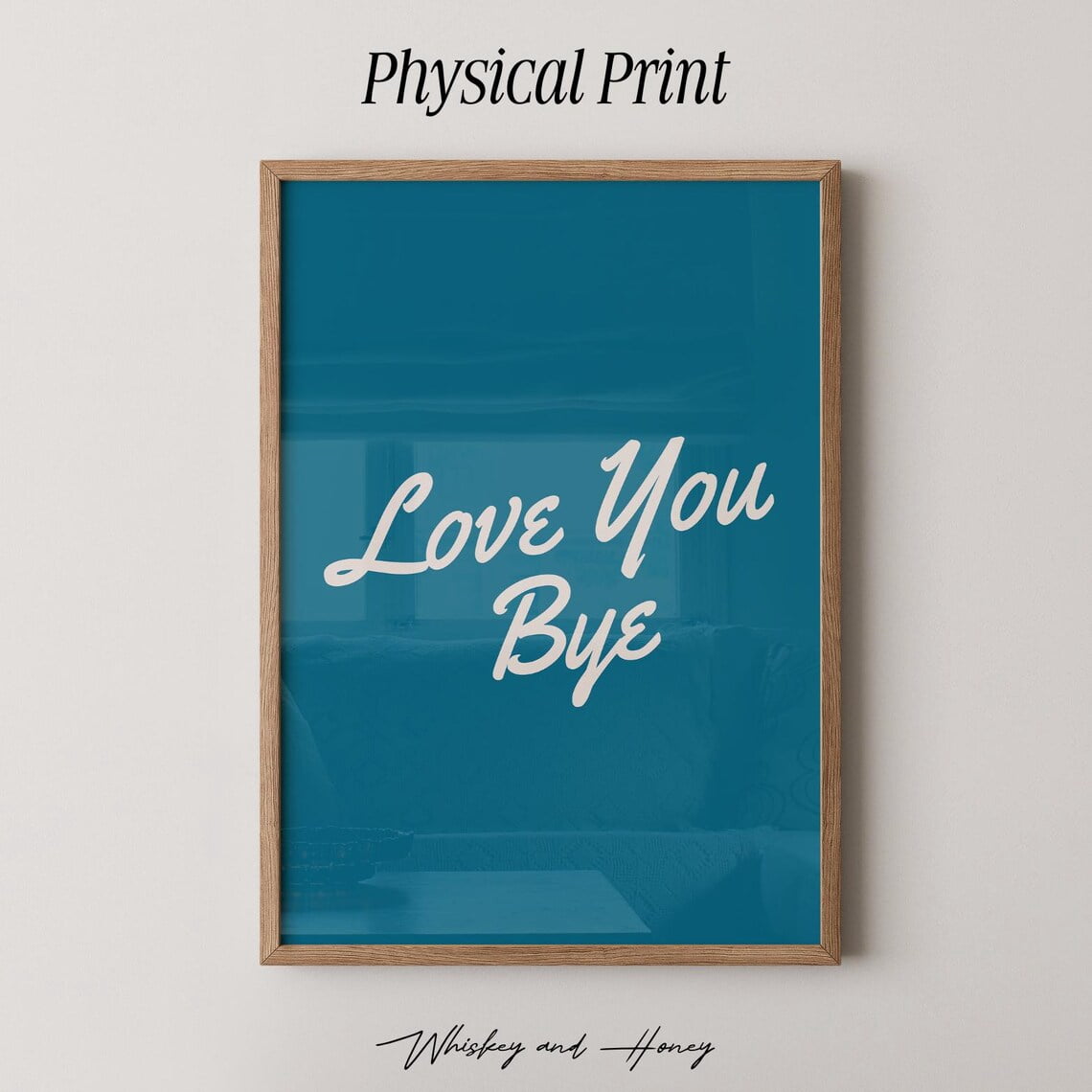 Physical Print, Love You Bye Poster, Trendy Wall Art, Cute Home Decor ...