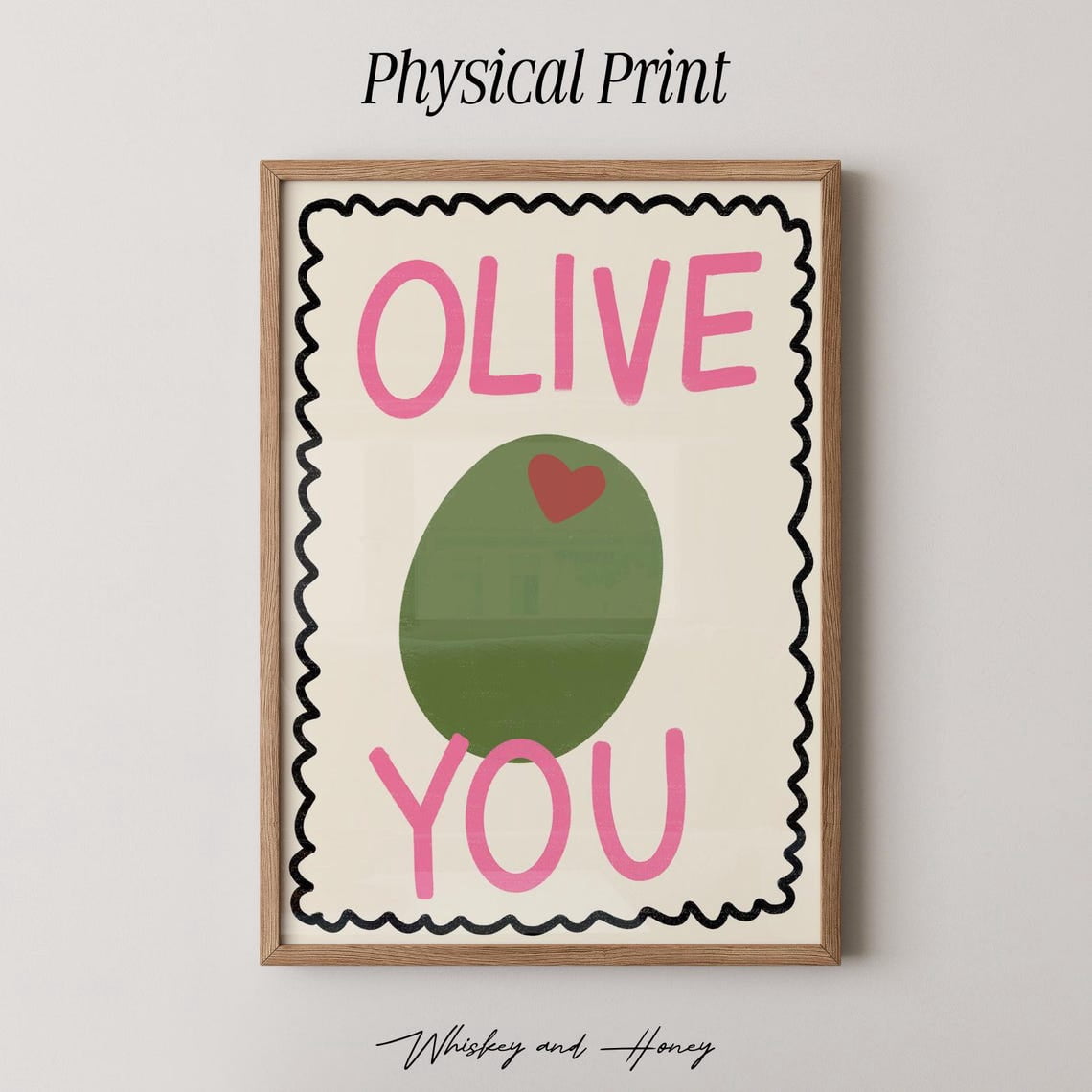 Physical Print, Olive You Art Print, Trendy Art, Bar Cart Art, Kitchen ...